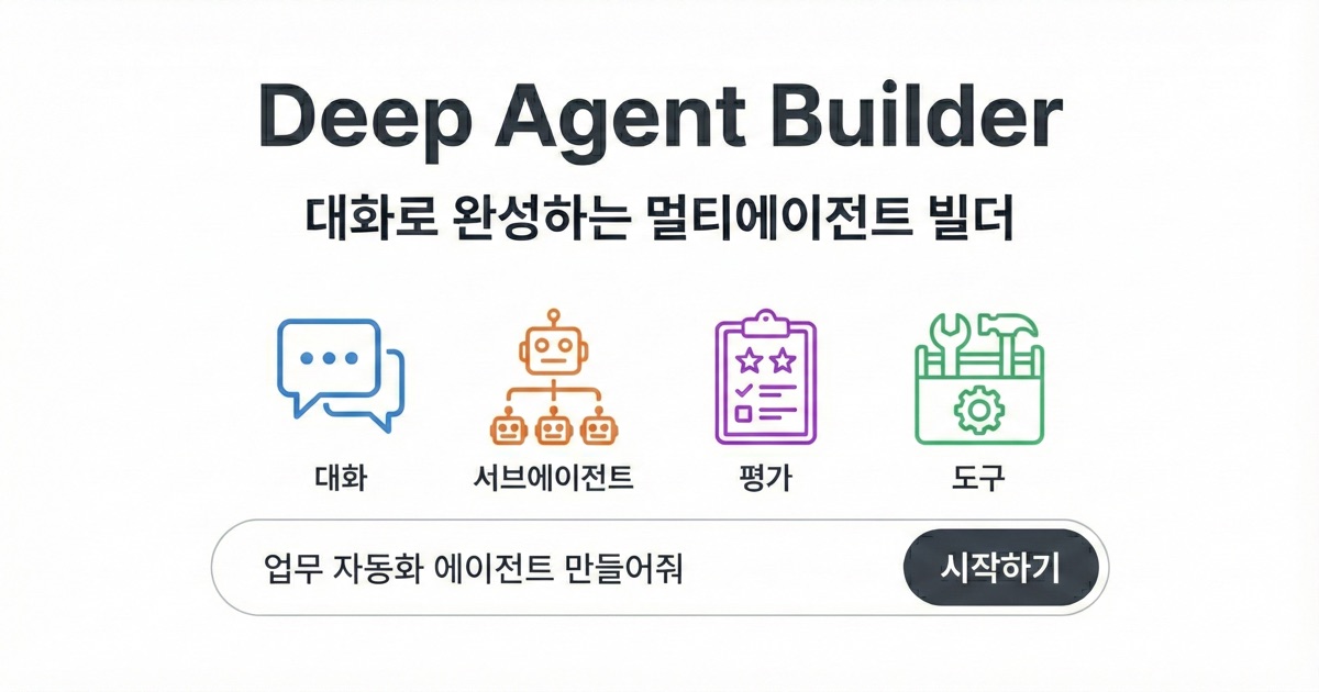 Deep Agent Builder - 말하면 만들어지는 AI 에이전트 빌더